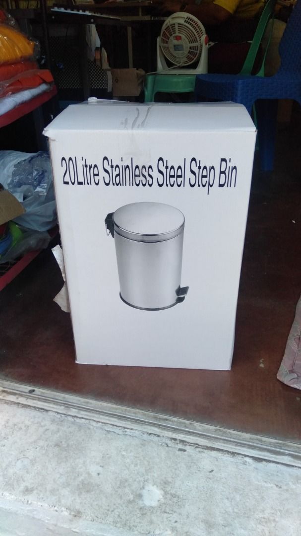 STAINLESS TRASH BIN, Furniture & Home Living, Cleaning & Homecare ...