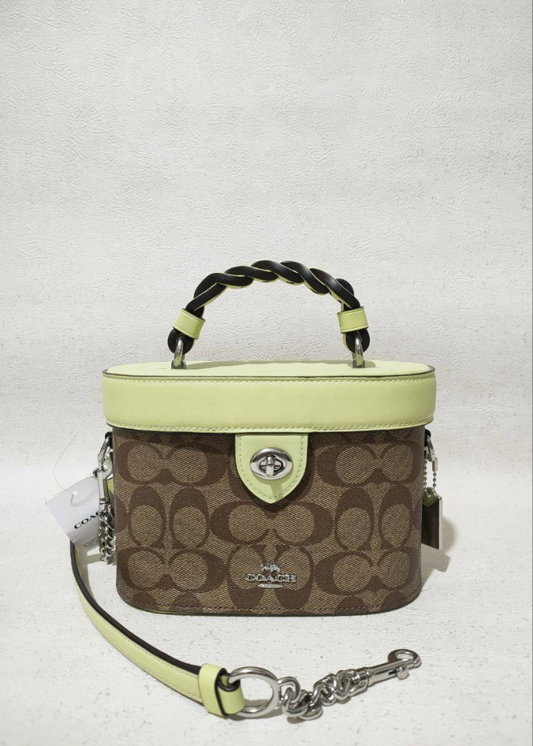 Tas Coach CJ613 Kay Crossbody Bag Signature Khaki Pale Lime, Barang ...