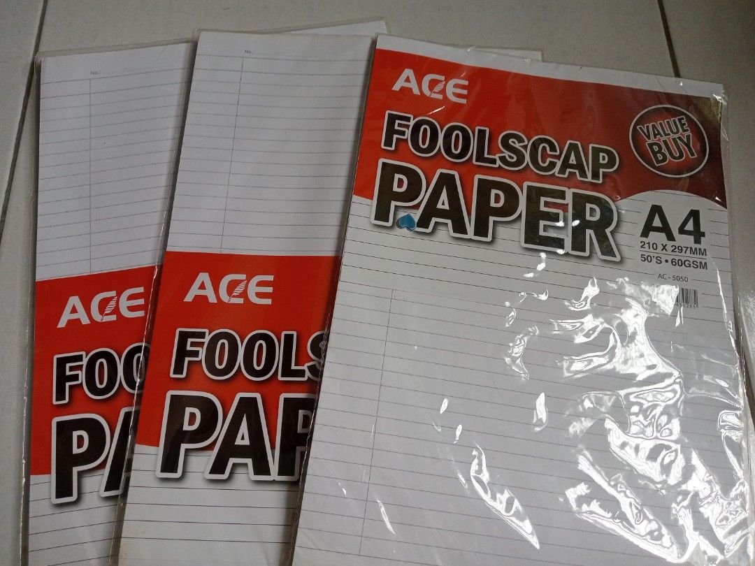 ACE Testpad A4 Foolscap Paper Examination Pad, Hobbies & Toys ...
