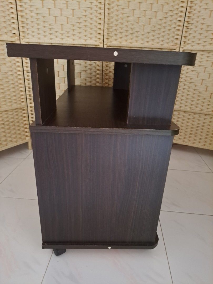 TV Console with Wheels (Dark Walnut), Furniture & Home Living ...