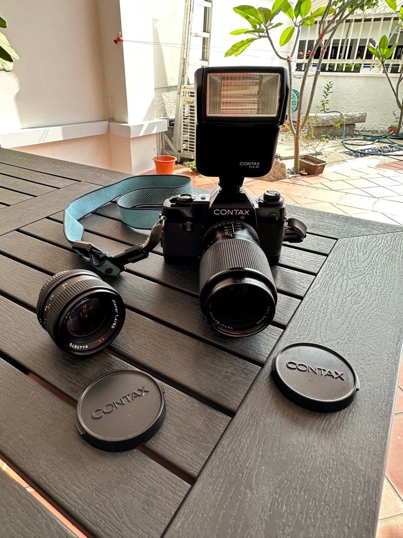 Rare Vintage CONTAX Film Camera with original CONTAX Flash, two Carl ...