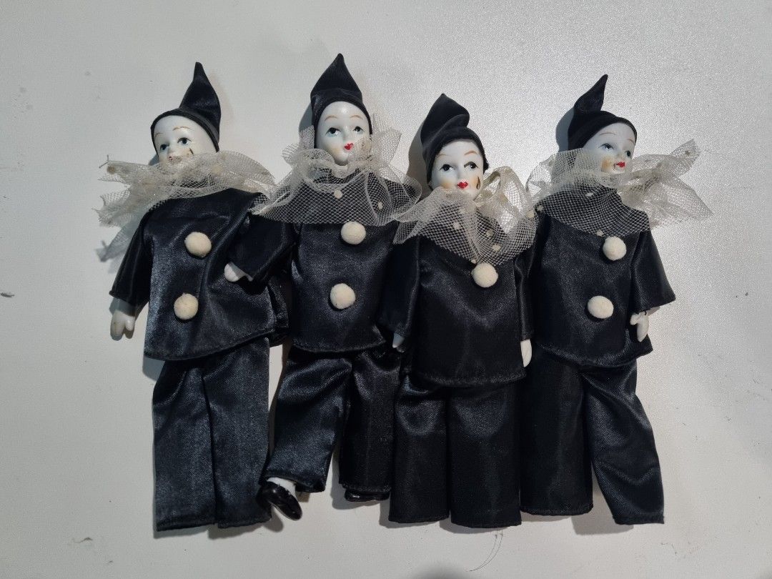 Vintage Pierrot doll, soft body with bisque, collectible, Hobbies ...