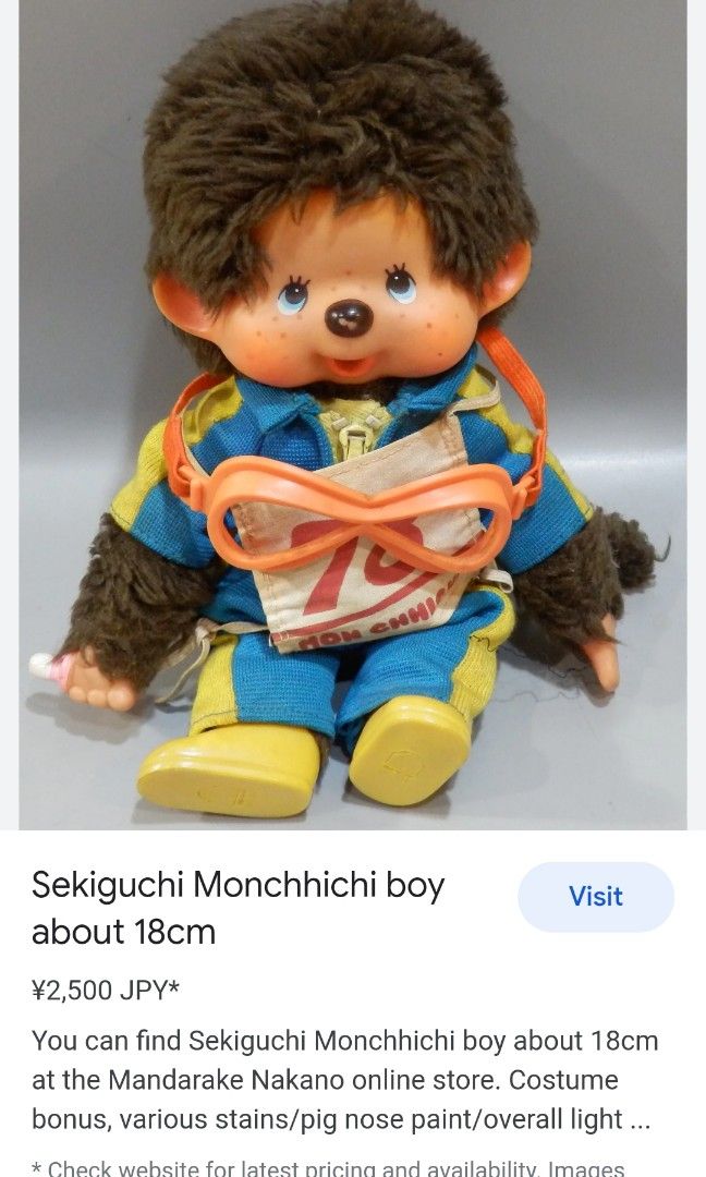 Vintage Sekiguchi Monchhichi Doll Japan collectible on Carousell