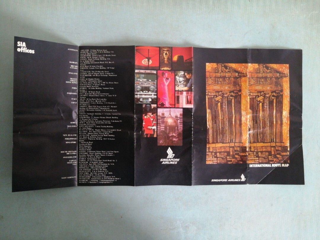 Vintage Singapore Airlines SQ International Route Map, Hobbies & Toys ...