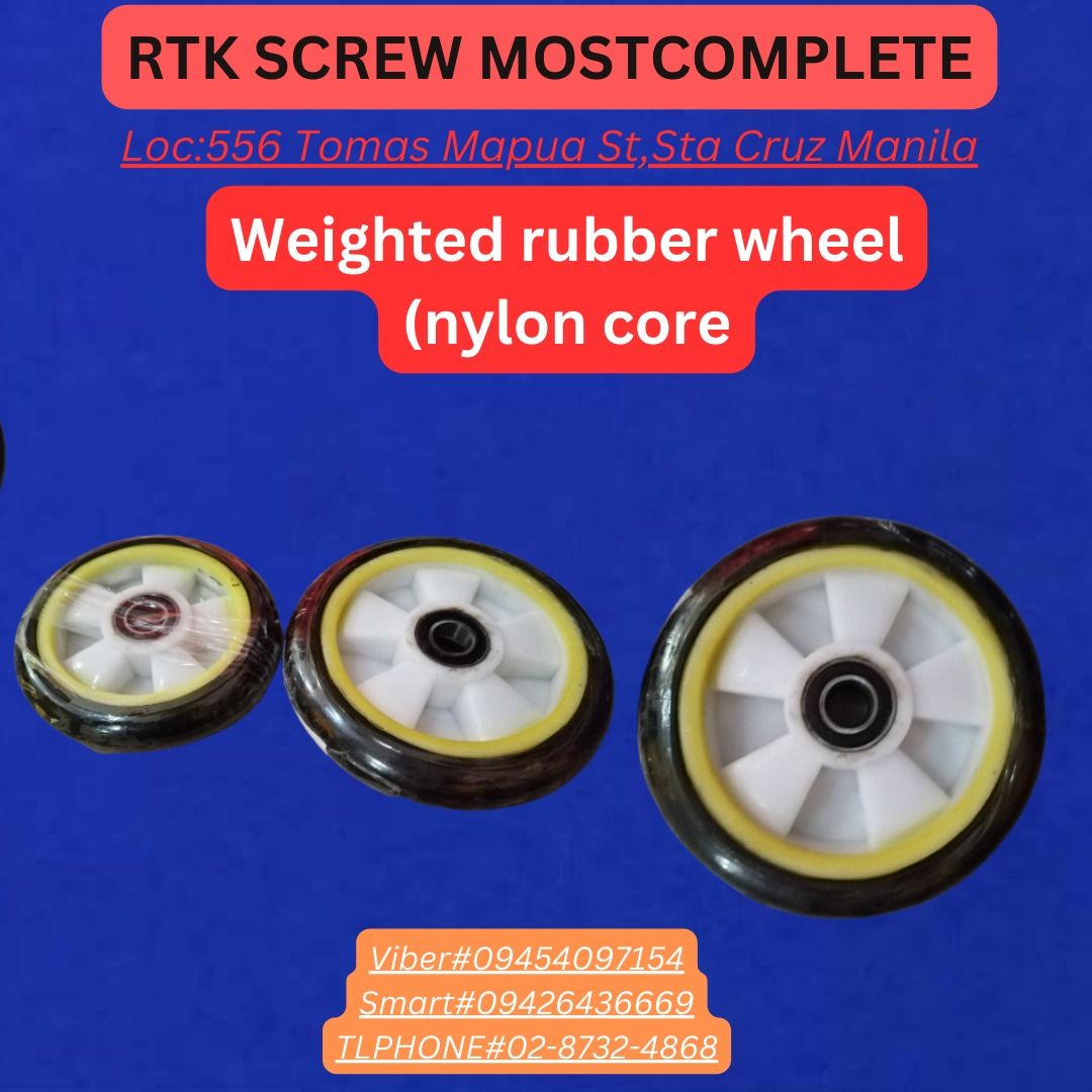 Weighted rubber wheel (nylon core on Carousell