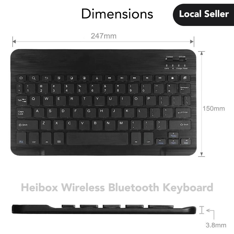 Wireless Bluetooth Keyboard with RGB LED Backlight Silent Rechargeable ...