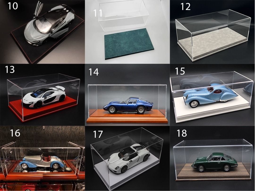 1/18 Cars Acrylic Display Case with Premium Base + Optional LED ...