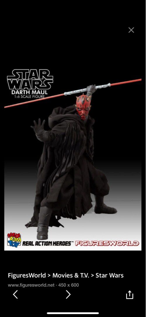 1/6 Real Action Heroes Darth Maul Re-Issue Version, Hobbies & Toys ...