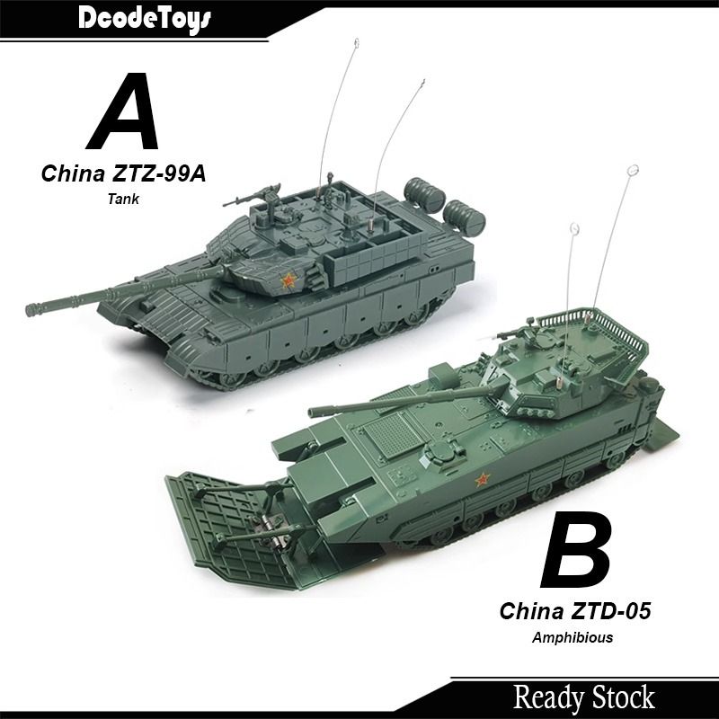 1/72 China ZTZ-99A ZTD-05 Amphibious Military Tank 4D mini model kits 模型军事 for diorama gundam ...