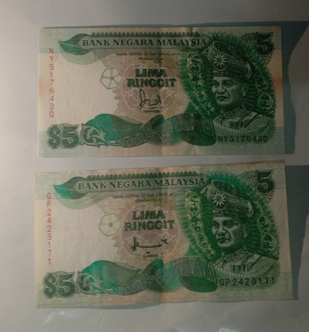 2 KPG DUIT LAMA RM5 MALAYSIA BERBEZA TANDATANGAN, Hobbies & Toys, Collectibles & Memorabilia ...