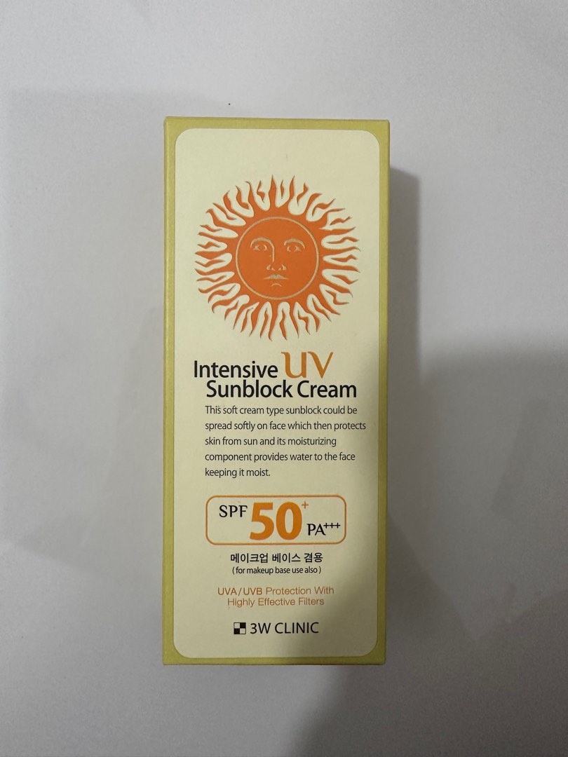 3W Clinic Intensive UV Sunblock Cream SPF50 PA+++ 70ml, Beauty ...
