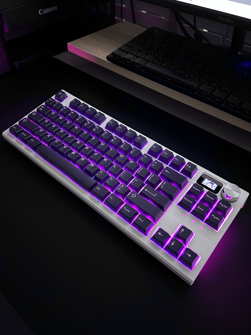 80% 87% TKL Custom Mechanical Keyboard (Amethyst Purple Keycaps) - Fully Modded, Computers ...