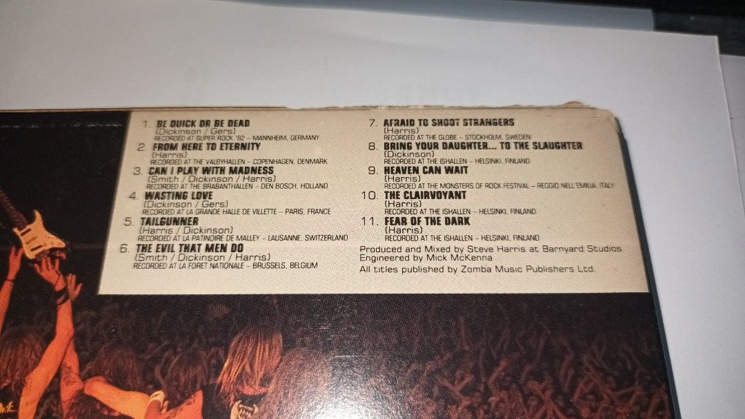 名曲名盤 IRON MAIDEN A REAL LIVE ONE 日本版 TO 1A1 舊版 CD 1993年 3000YEN 日本本土版 ...