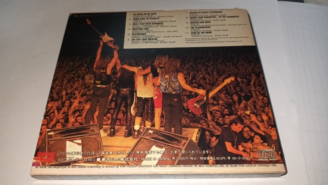 名曲名盤 IRON MAIDEN A REAL LIVE ONE 日本版 TO 1A1 舊版 CD 1993年 3000YEN 日本本土版 ...