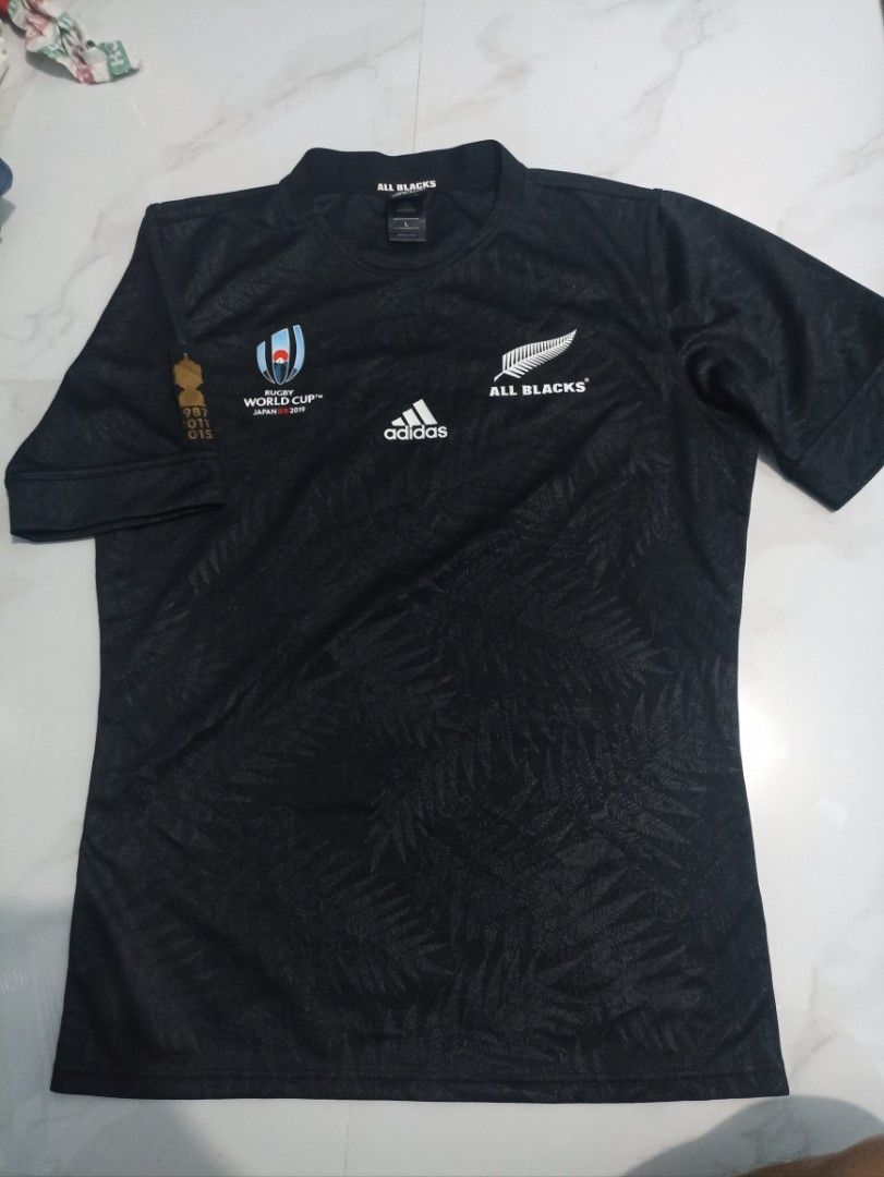 Adidas All blacks rugby world cup Y-3 home jersey, Men's Fashion, Tops ...