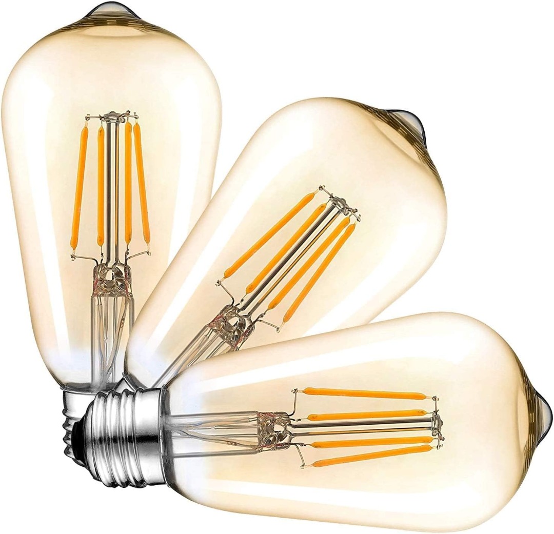 AidSci Dimmable Edison LED Bulb, 6W 600LM Vintage LED Filament Light ...