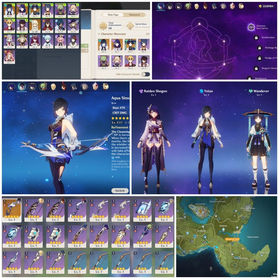 AR10 Yelan Aqua C1 Raiden Scara Genshin Account, Video Gaming, Video ...