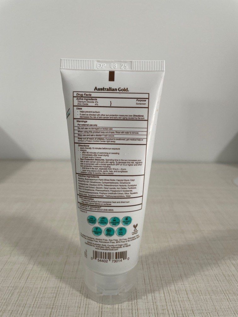 Australia Gold Botanical SPF 50 Tinted Mineral Sunscreen, Beauty ...