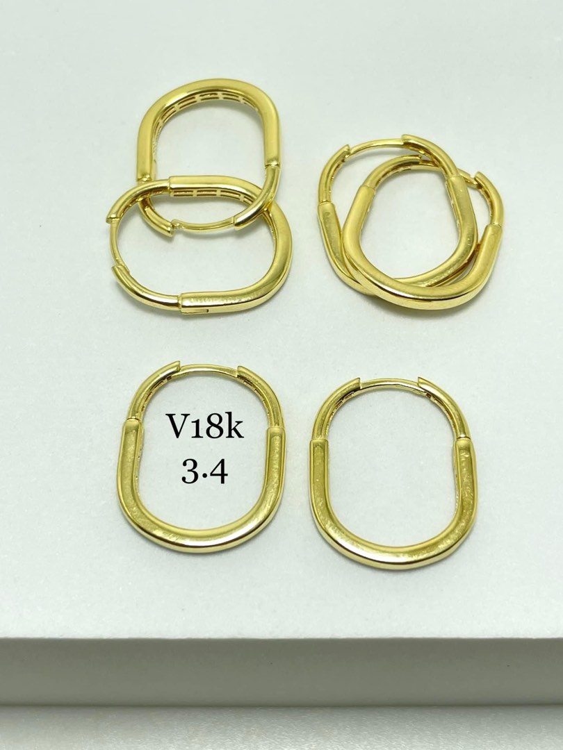 Auth 18K Saudi gold Lock hoop earrings, Women's Fashion, Jewelry ...
