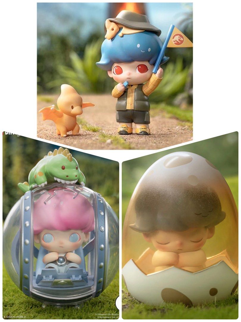 Authentic Popmart Pop Mart Jurassic World Dimoo Dinosaur Dino guide egg ...
