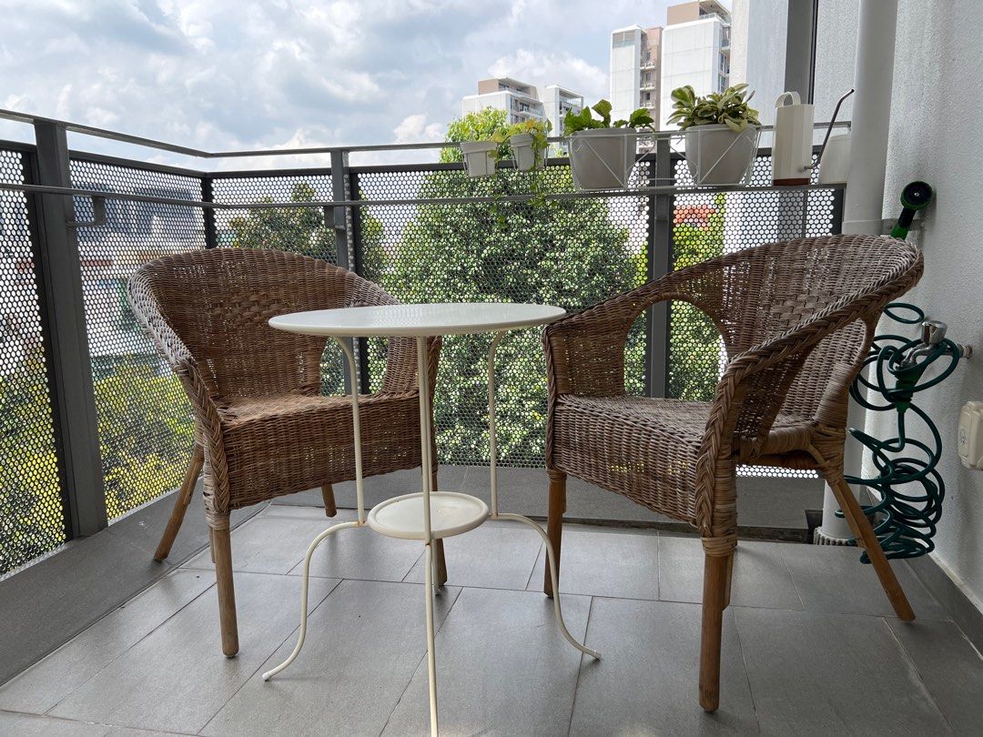 Balcony Table & Chair Set, Furniture & Home Living, Outdoor Furniture ...
