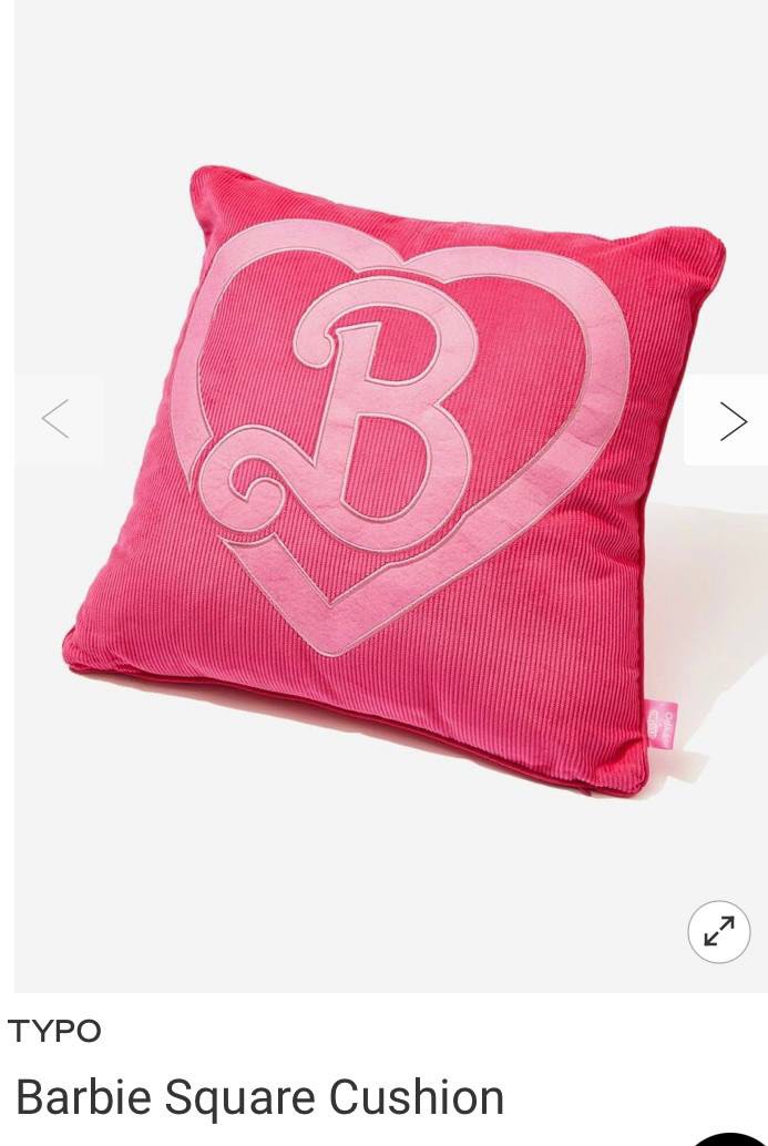 Barbie X Typo Cushion Pillow, Furniture & Home Living, Home Decor ...