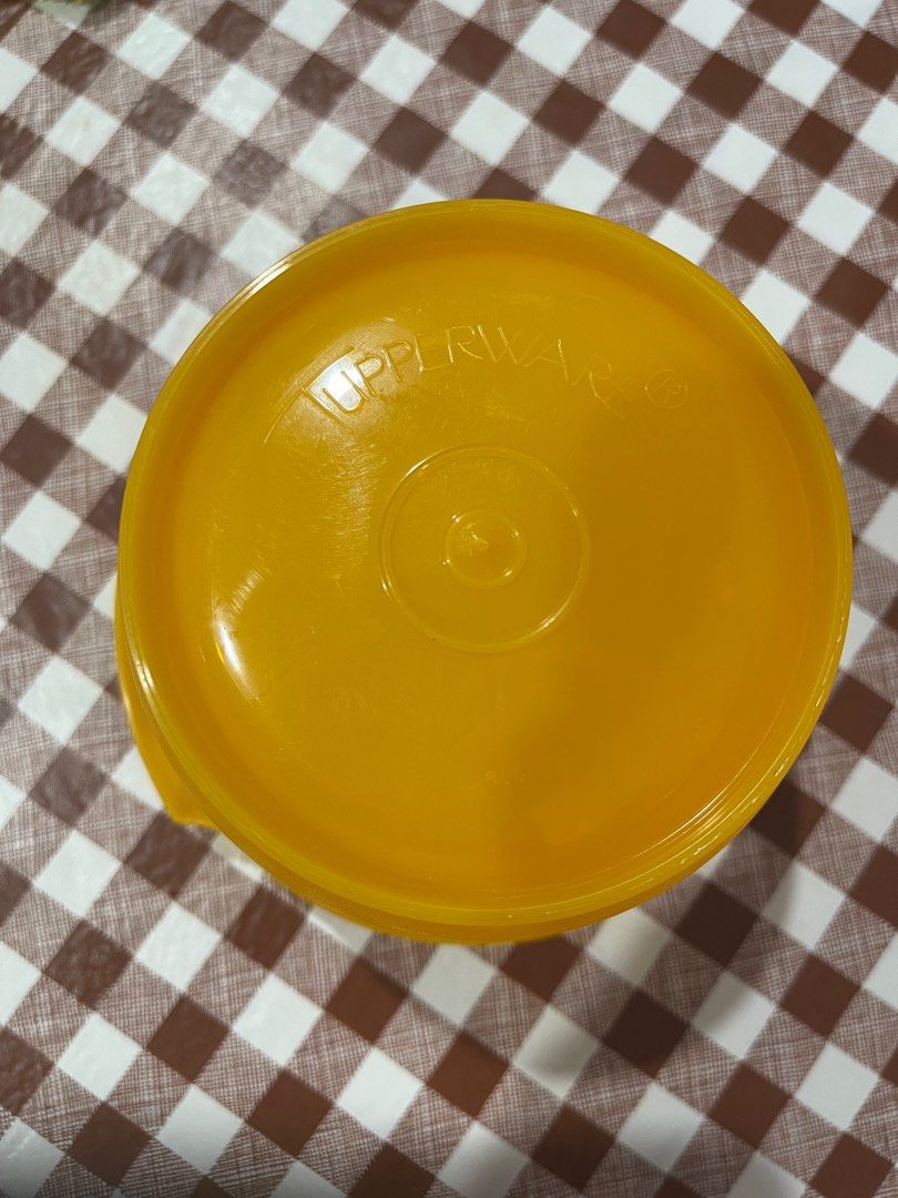 Brand New Yellow Tupperware Round Container, Furniture & Home Living ...