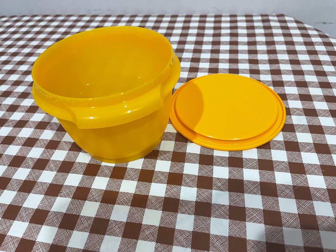 Brand New Yellow Tupperware Round Container, Furniture & Home Living ...