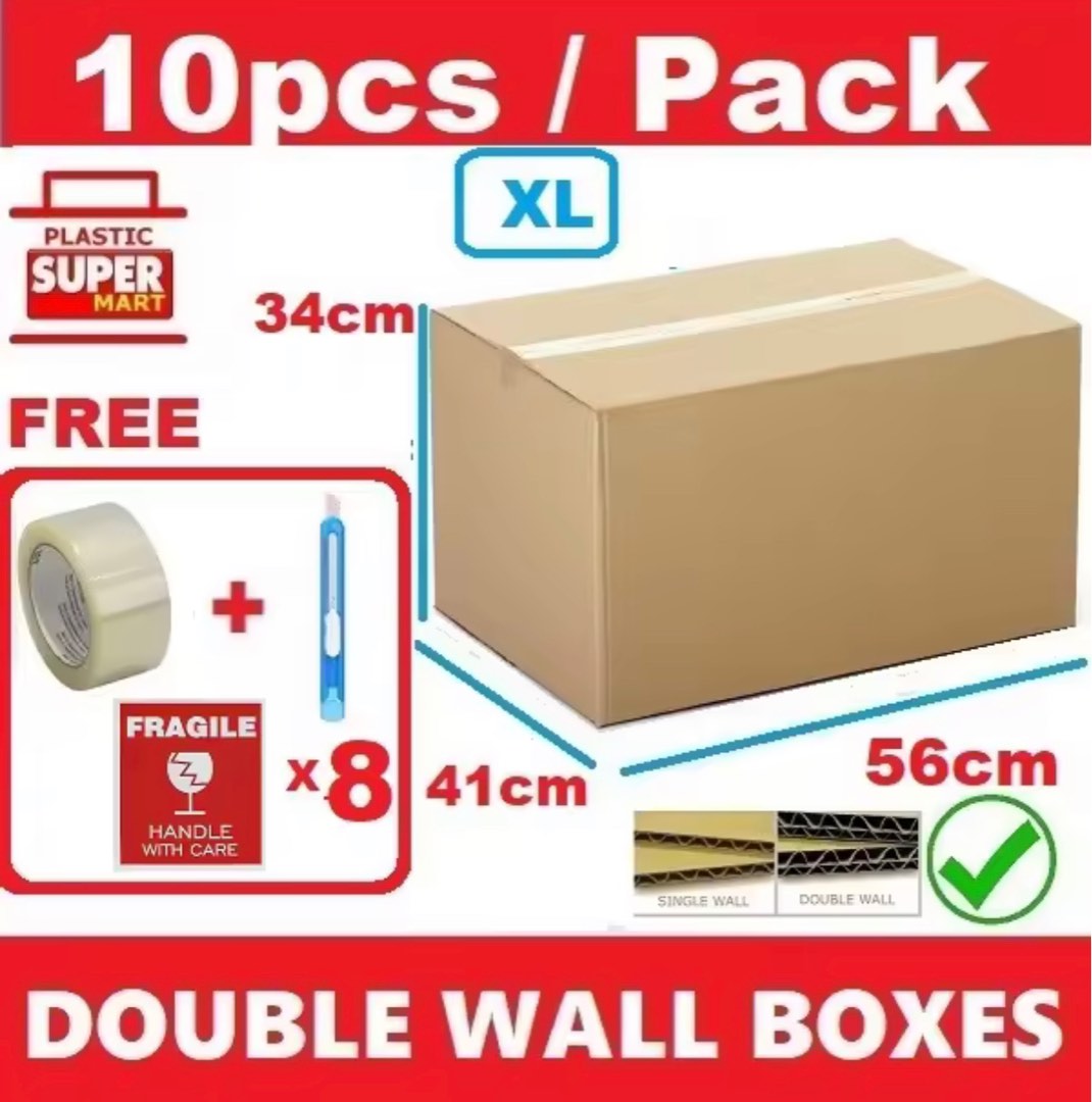 Carton box for moving (double wall thickness), Furniture & Home Living ...