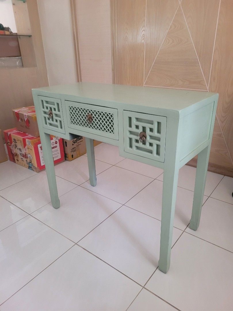 Classic Handmade Peranakan Display Table with Chest Drawers, Furniture ...