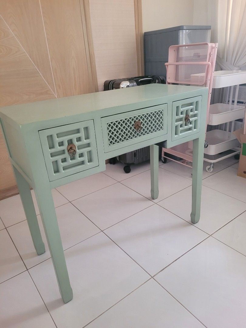 Classic Handmade Peranakan Display Table with Chest Drawers, Furniture ...