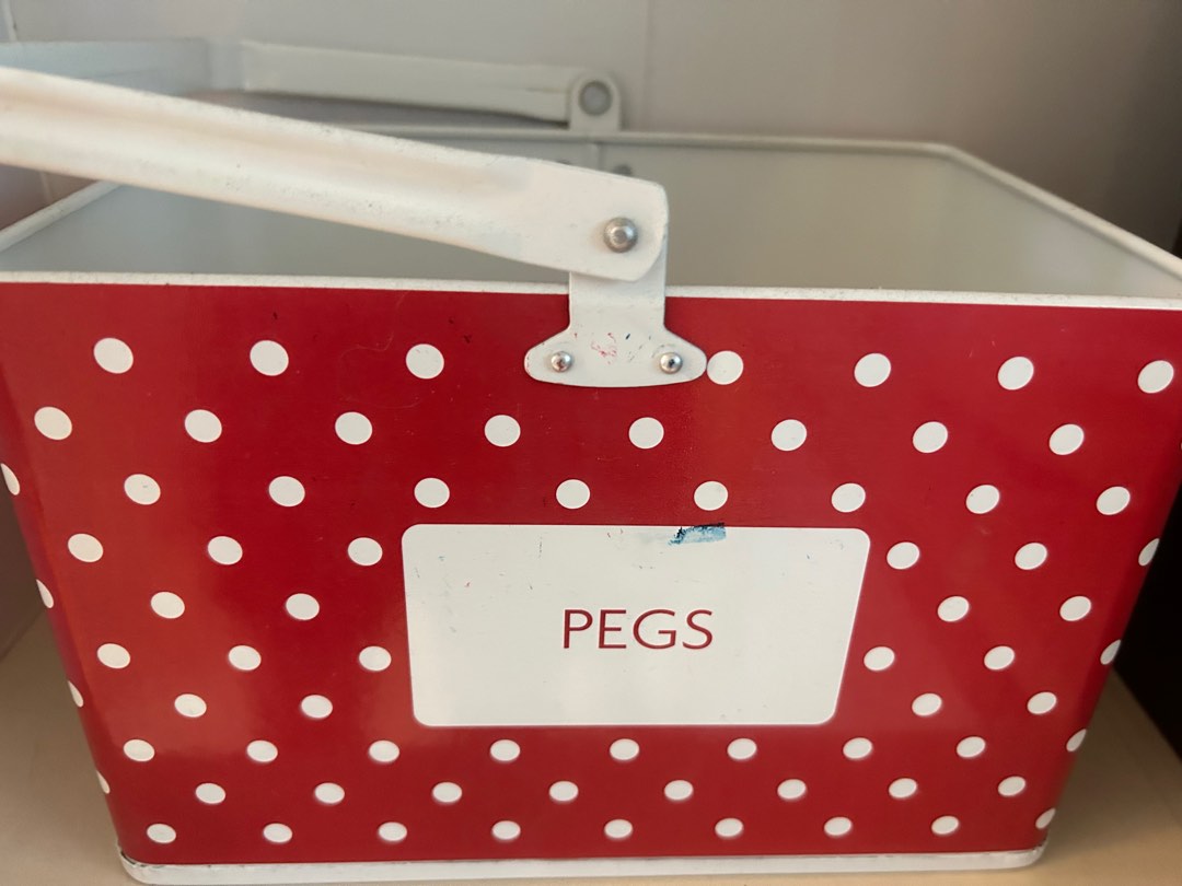 Clothes Peg Enamel Container, Furniture & Home Living, Home Improvement ...