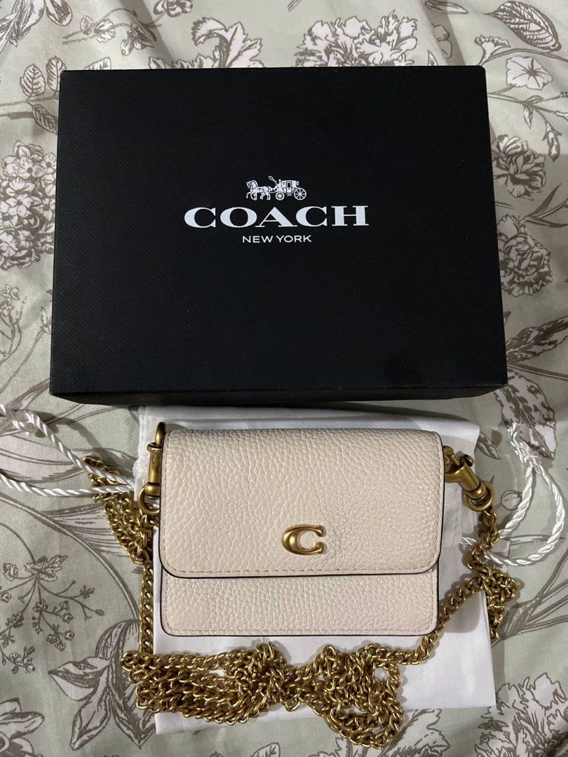 COACH HALF FLAP CARD CASE CHALK, Women's Fashion, Bags & Wallets, Cross ...