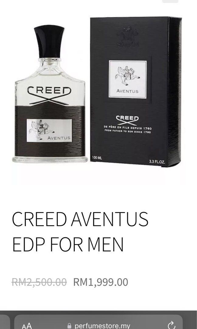 (Authentic) CREED AVENTUS 100ml (dapat FREE perfume gucci if…), Beauty & Personal Care ...