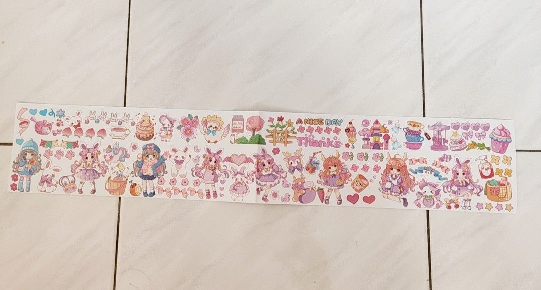 Cute Girl Sticker (9cm x 50cm), Hobbies & Toys, Stationery & Craft ...