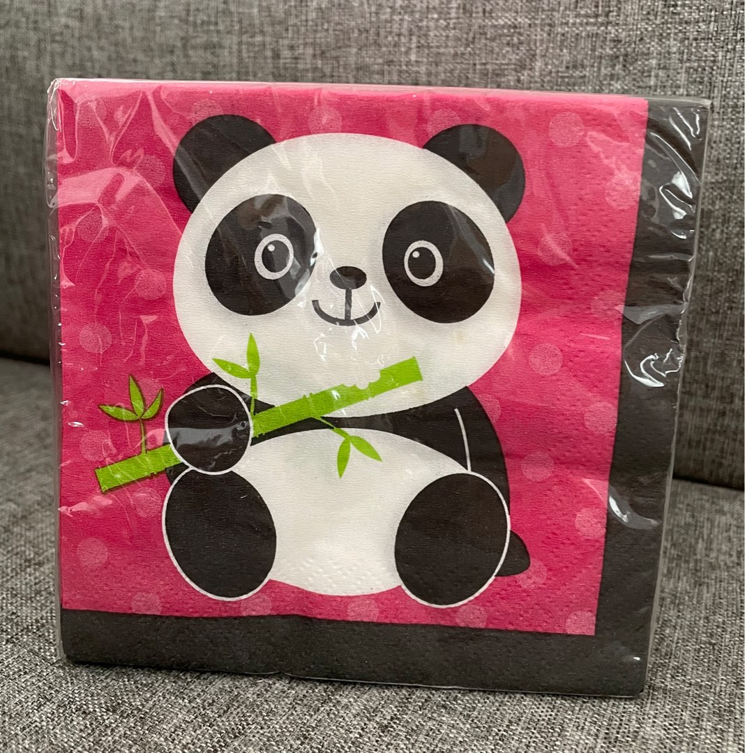 Cute Panda Napkin Survette, Furniture & Home Living, Kitchenware ...