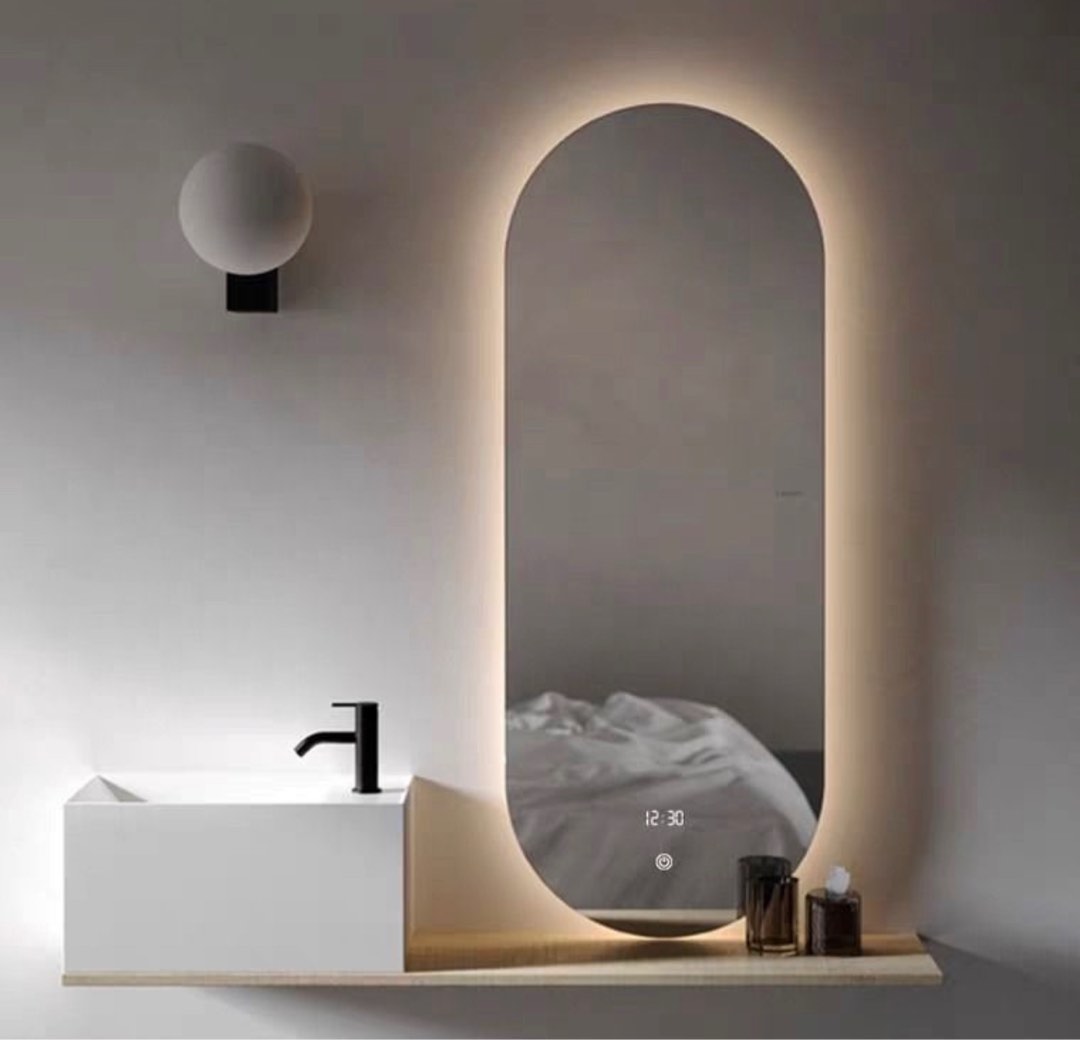 DERSI Modern LED Oval Mirror, Furniture & Home Living, Home Decor ...