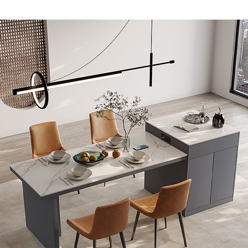 Dining Table Free Install Retractable Island Dining Table, Furniture ...