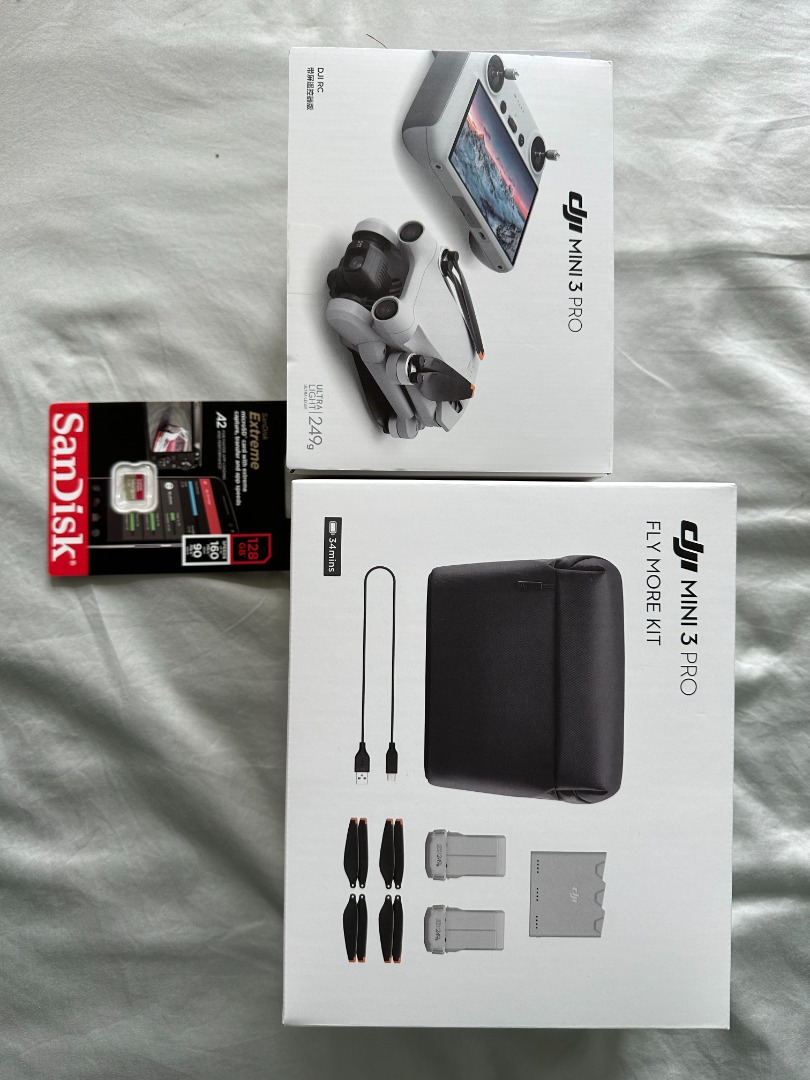 DJI Mini 3 Pro + DJI Mini 3 Pro Fly More Kit + 128GB SanDisk Extreme ...