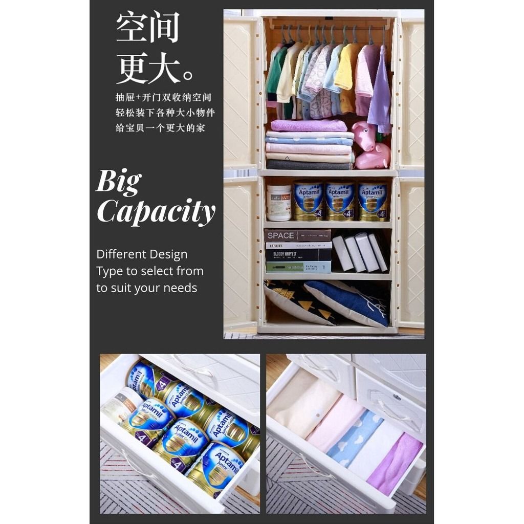 Euro-Style Storage Cabinet Wardrobe Storage Organiser, Furniture & Home ...