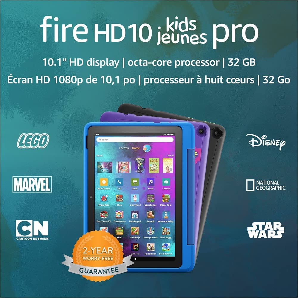 Fire HD 10 Kids Pro tablet, 10.1", 1080p Full HD, ages 6–12, 32 GB ...