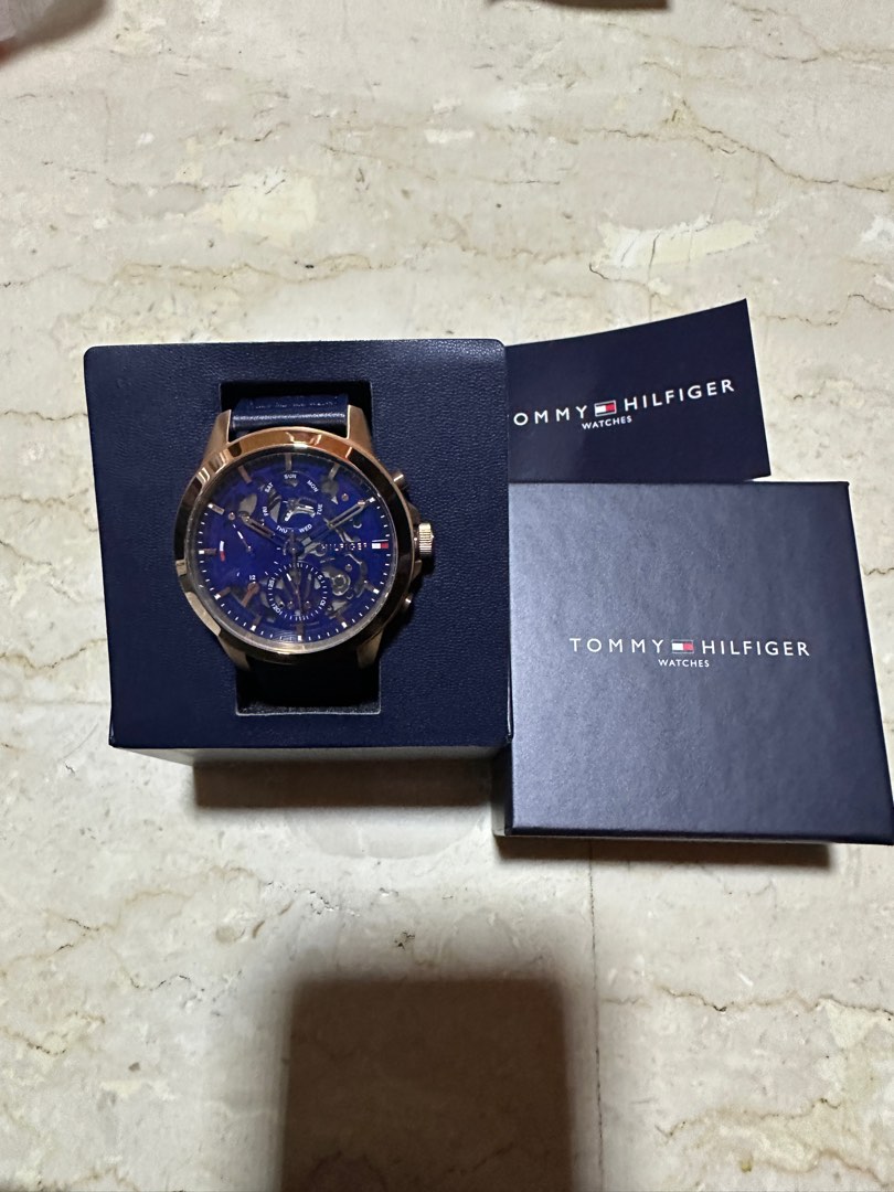[Free Delivery] Tommy Hilfiger Henry Blue Leather Mens Watch (1710475 ...