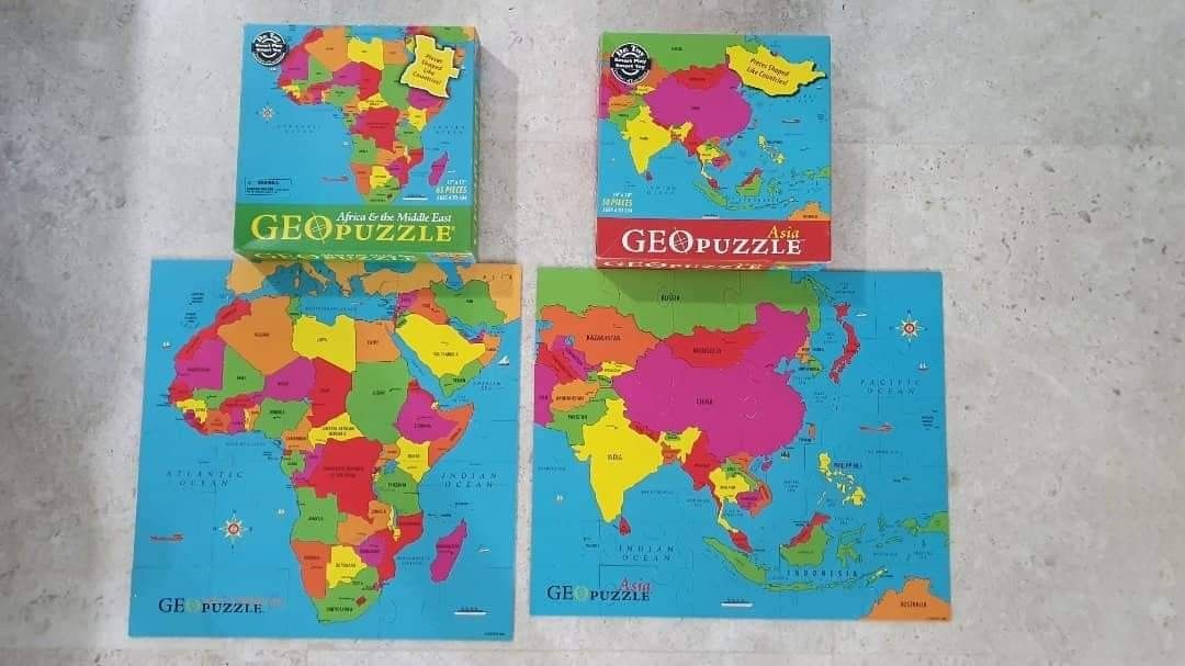 Geopuzzle Asia and Africa jigsaw puzzle, Hobbies & Toys, Toys & Games ...