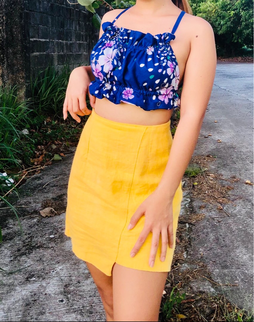 HANDMADE ruched criss-cross top on Carousell