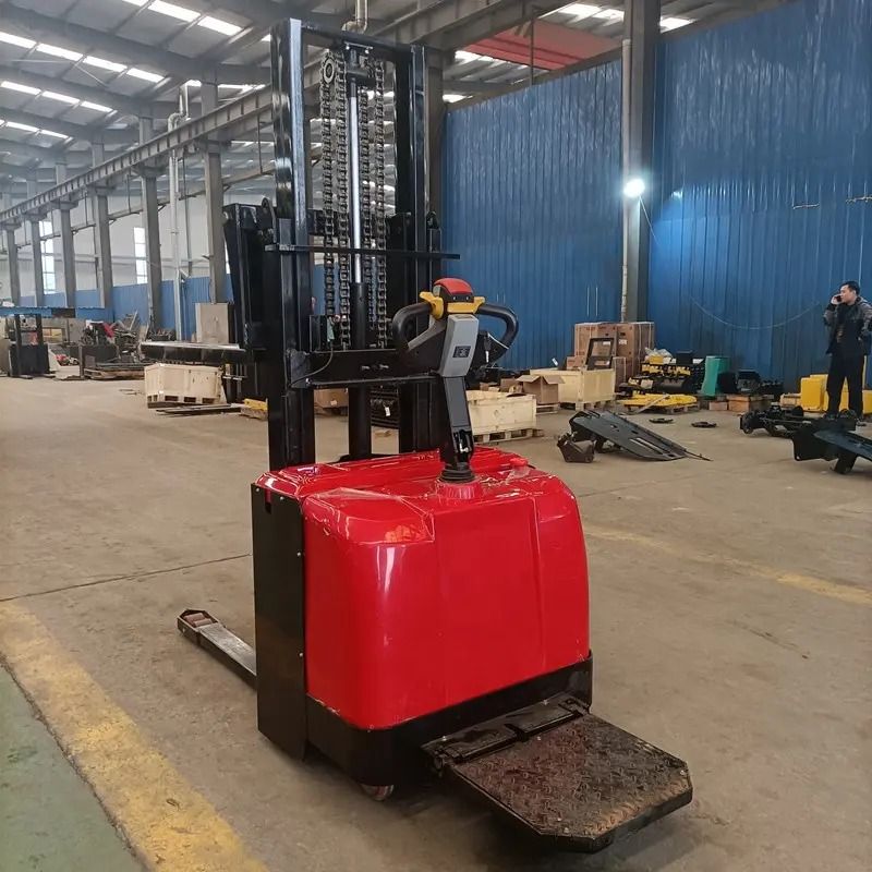 High performance 1 ton stand type powered pallet stacker hand stacker ...