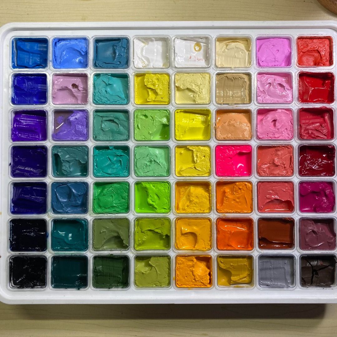 Himi Miya Gouache Paint Set of 56, Hobbies & Toys, Stationary & Craft, Craft Supplies & Tools on ...