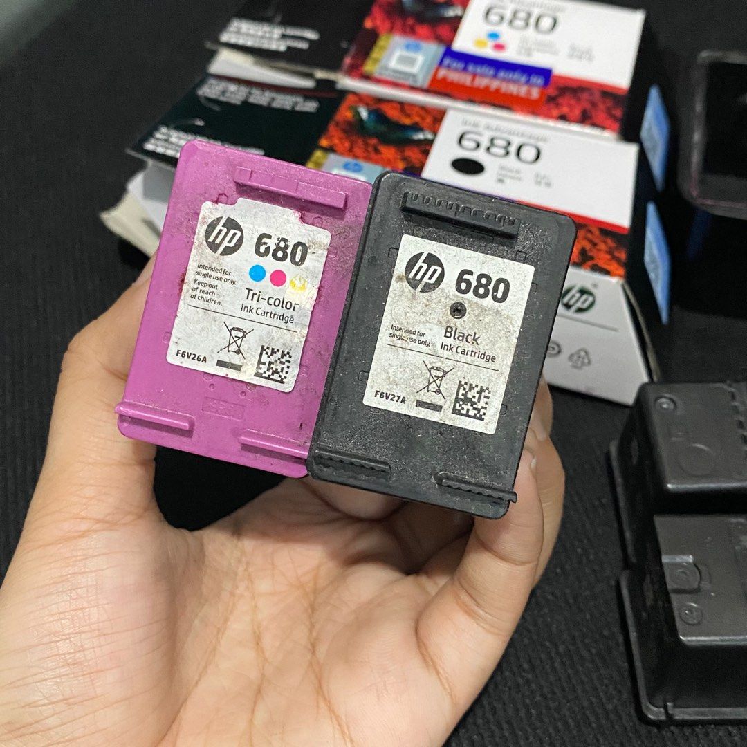 HP 680 Tri-colour and Black Original Ink EMPTY Cartridge on Carousell