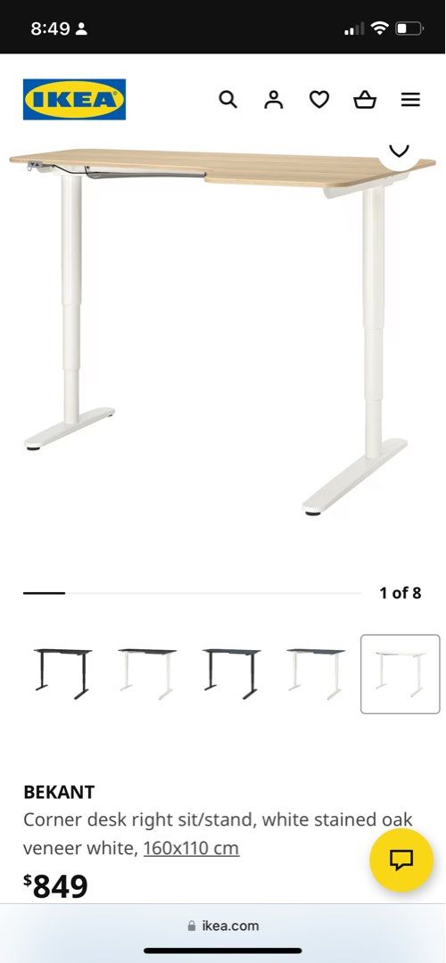 IKEA Bekant desk, Furniture & Home Living, Furniture, Tables & Sets on Carousell