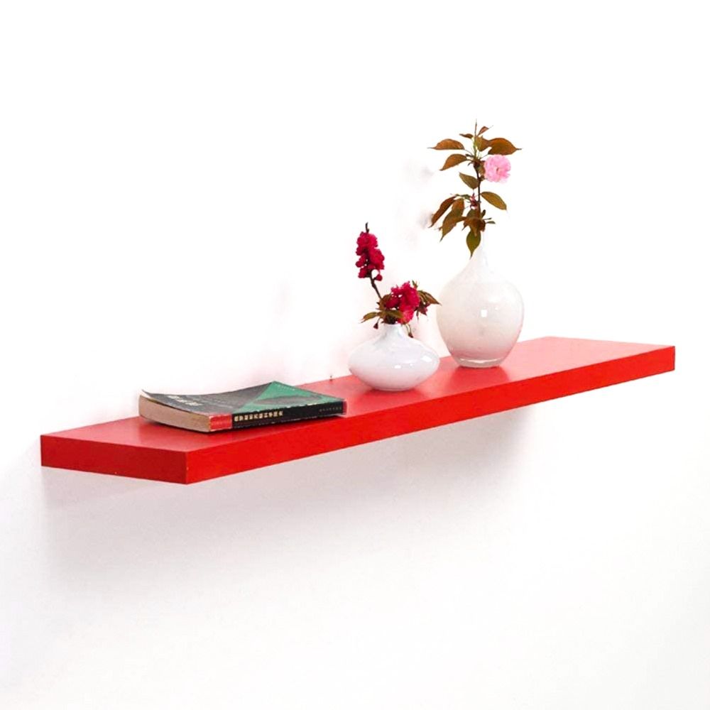 Ikea High Gloss Red Wall Shelf (110cm x 26 cm x 5cm), Furniture & Home ...