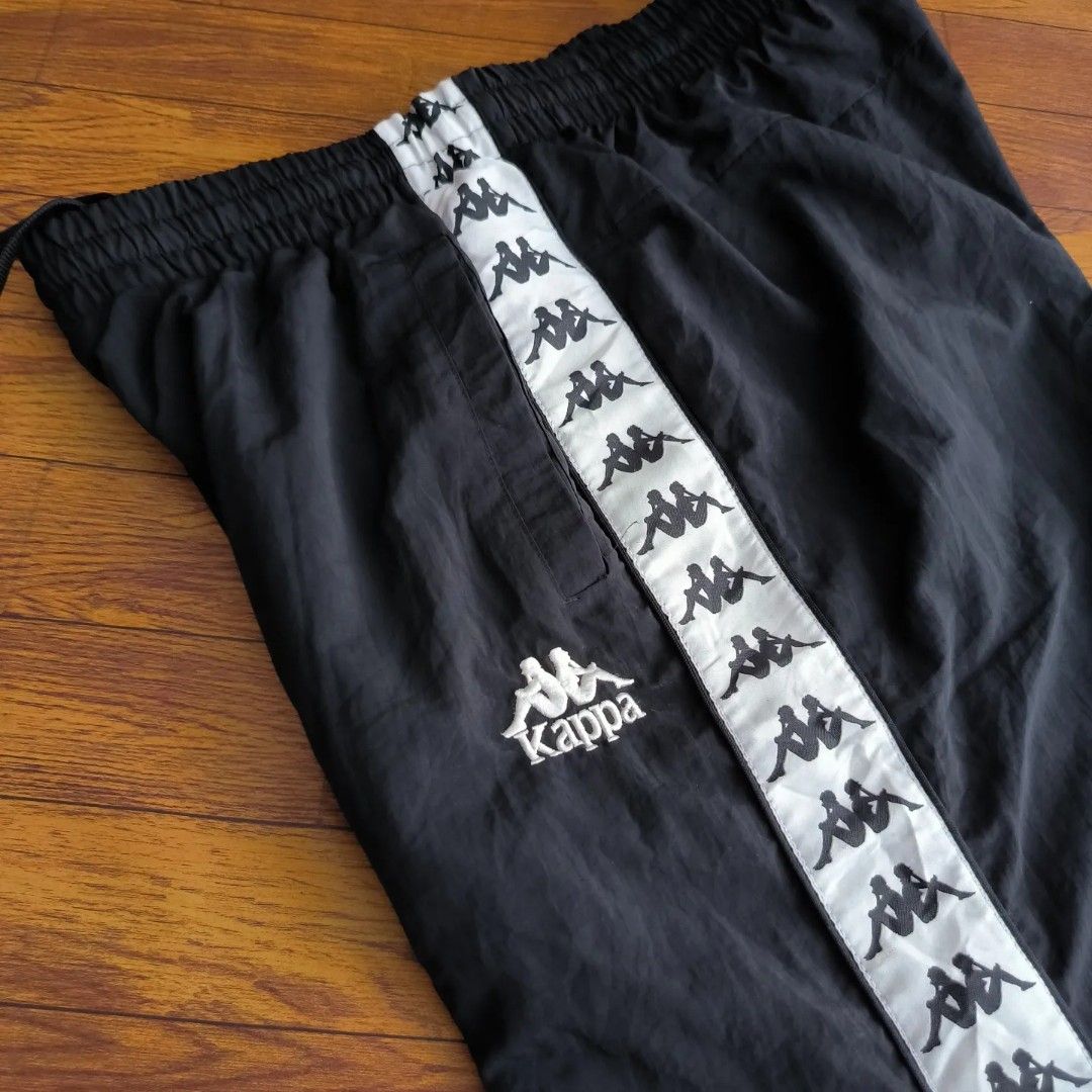 KAPPA TAPPED PARACHUTE PANTS LOGO ORIGINAL SECOND TRACK JOGGER on Carousell